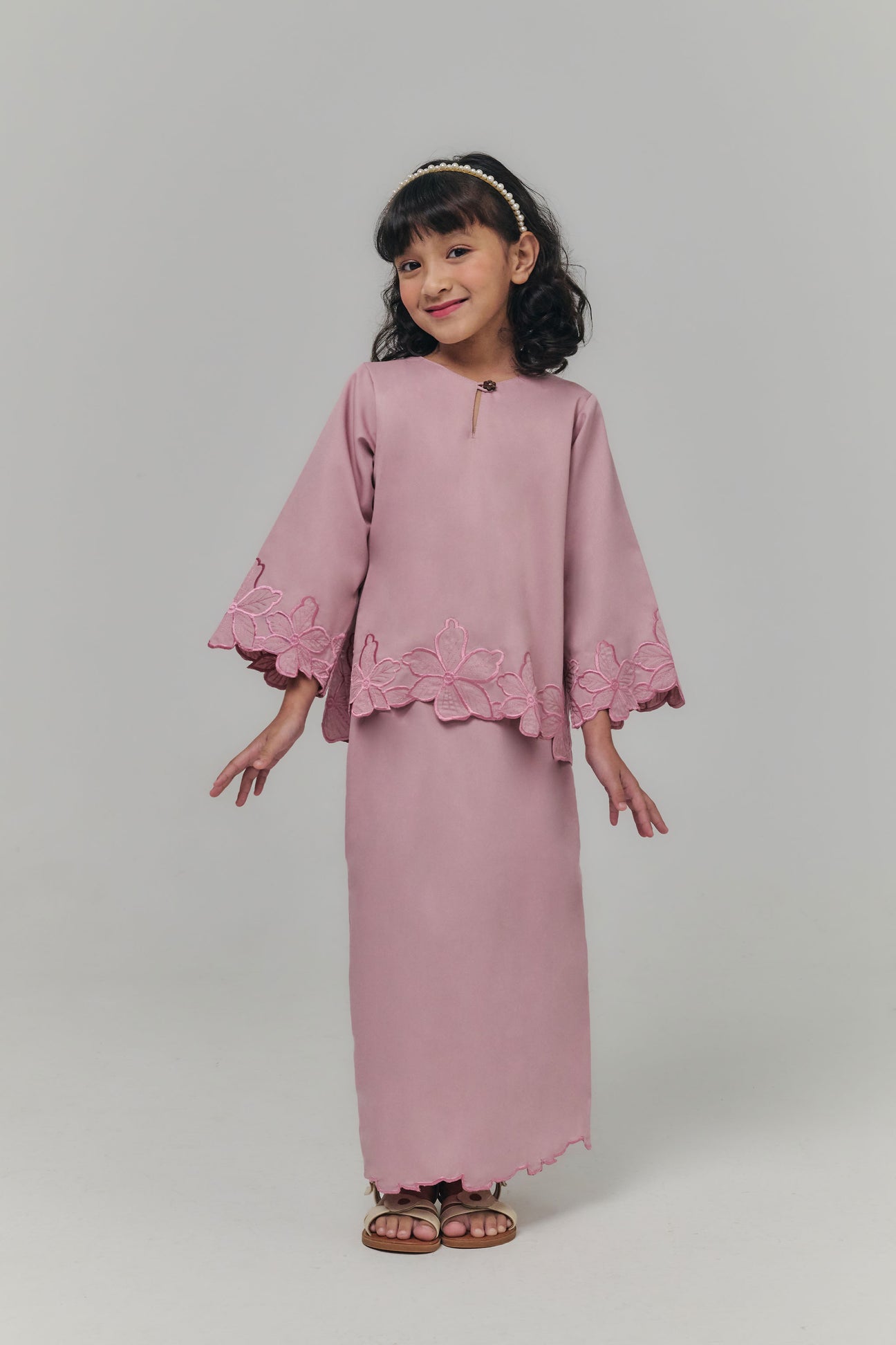 NADA Kurung Kedah Girl - Dusty Pink – Hollakidz